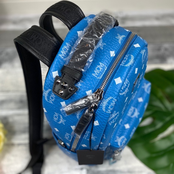MCM | Bags | Mcm Stark Backpack In Blue Viseto 32 | Poshmark